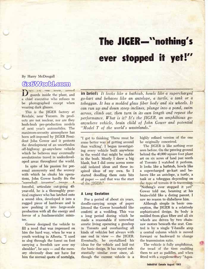 Jiger 6x6 ATV Brochures - 6x6 World