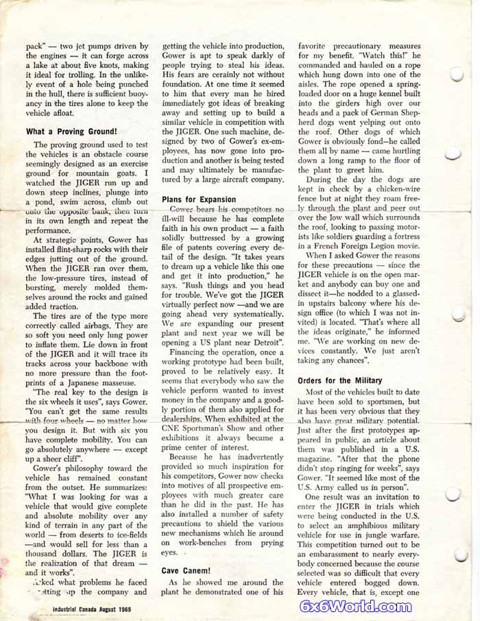 Jiger 6x6 ATV Brochures - 6x6 World