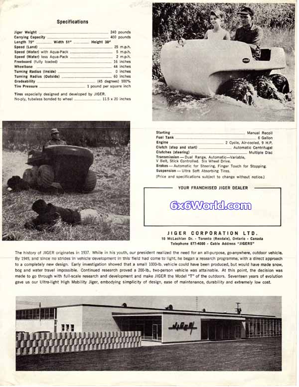 Jiger 6x6 ATV Brochures - 6x6 World