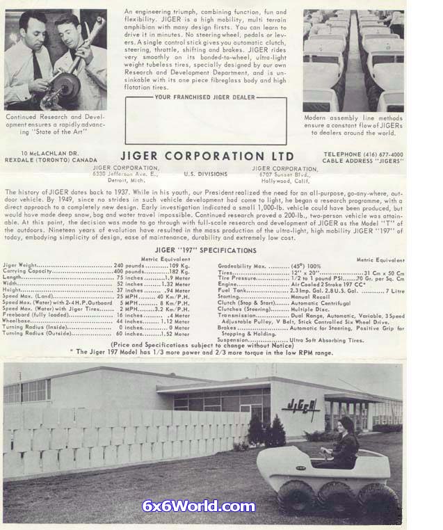 Jiger 6x6 ATV Brochures - 6x6 World